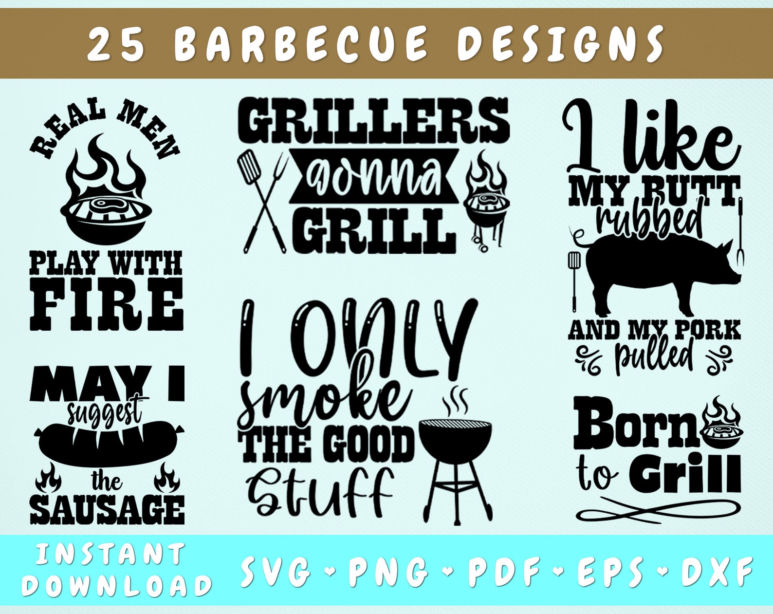 Barbecue Quotes SVG Bundle 25 Designs Barbecue Sayings SVG - Etsy