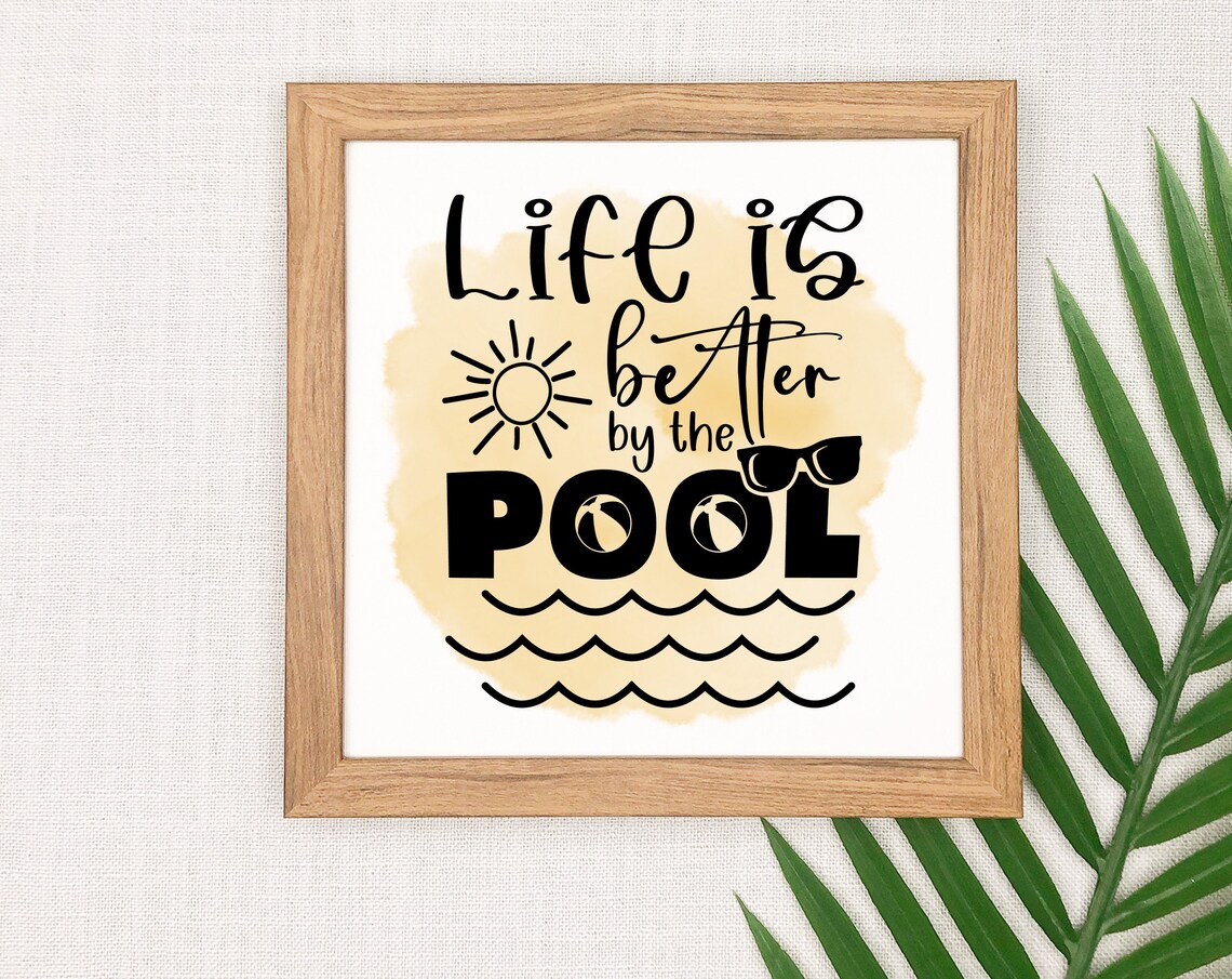Pool Sublimation Designs Bundle, 6 Designs, Pool Quotes PNG Files, Life ...