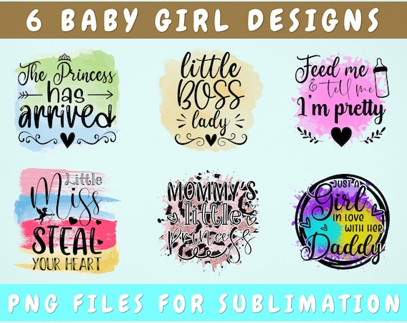 Baby Girl Sublimation Designs Bundle 6 Baby Girl PNG Files - Etsy