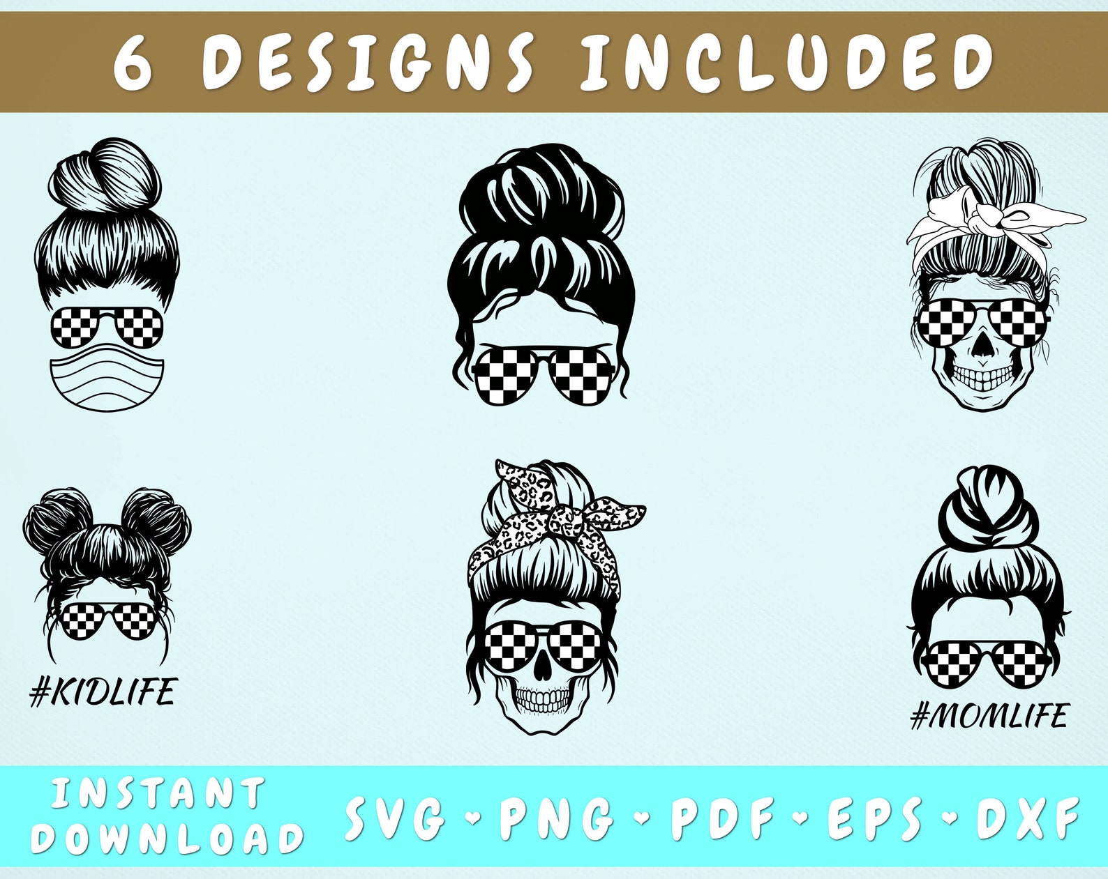 Racing Mom Svg Bundle 6 Designs Racelife Mom Svg Checkered Etsy