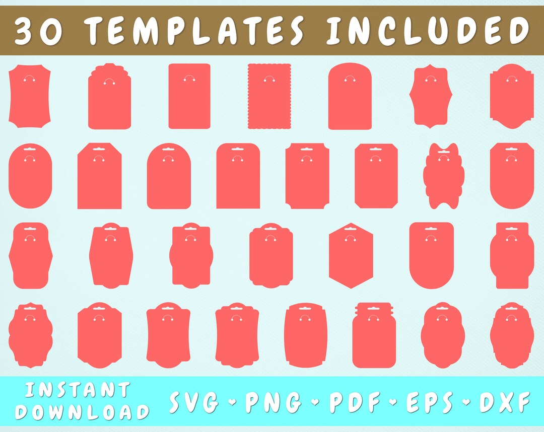 30 Keyring Display Card SVG Bundle Key Ring Tag Templates - Etsy