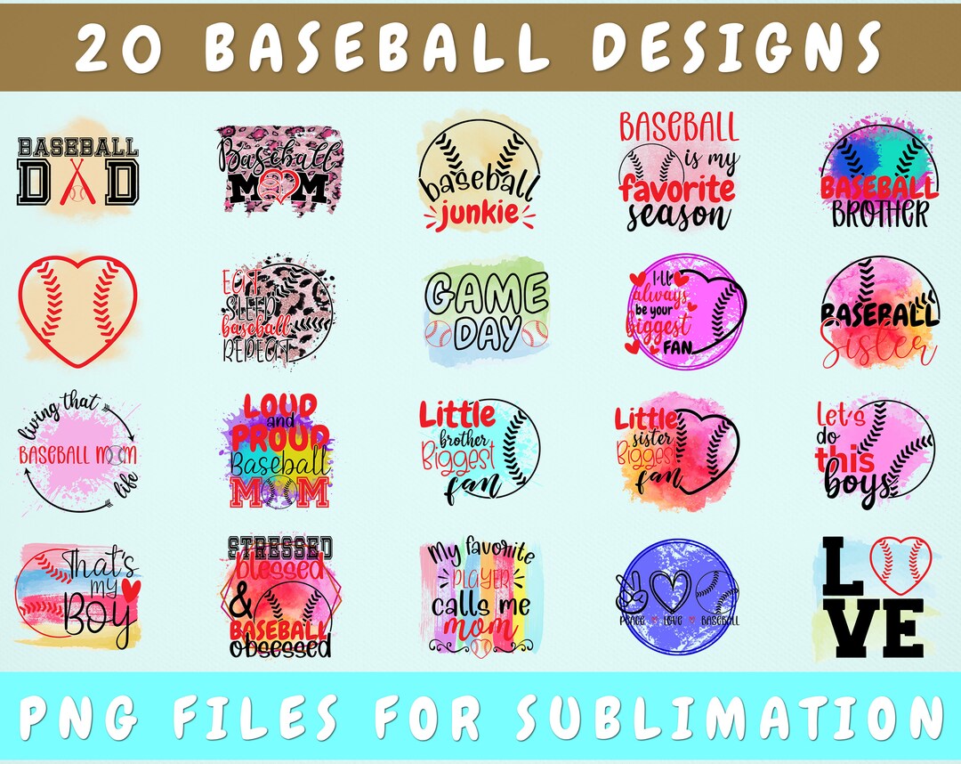 Baseball Sublimation Designs 20 Baseball PNG Files for - Etsy