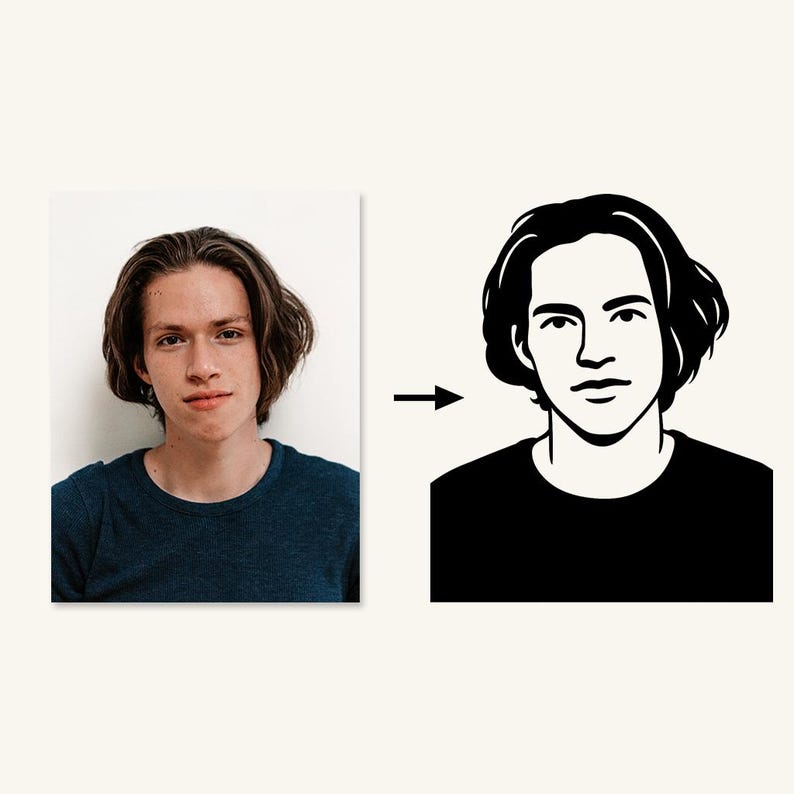 Custom SVG Portrait, Personalized Portrait SVG, Convert Jpeg to Svg ...
