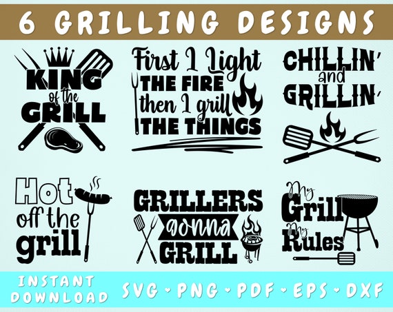 Grilling Quotes SVG Bundle 6 Designs Grilling Sayings SVG - Etsy
