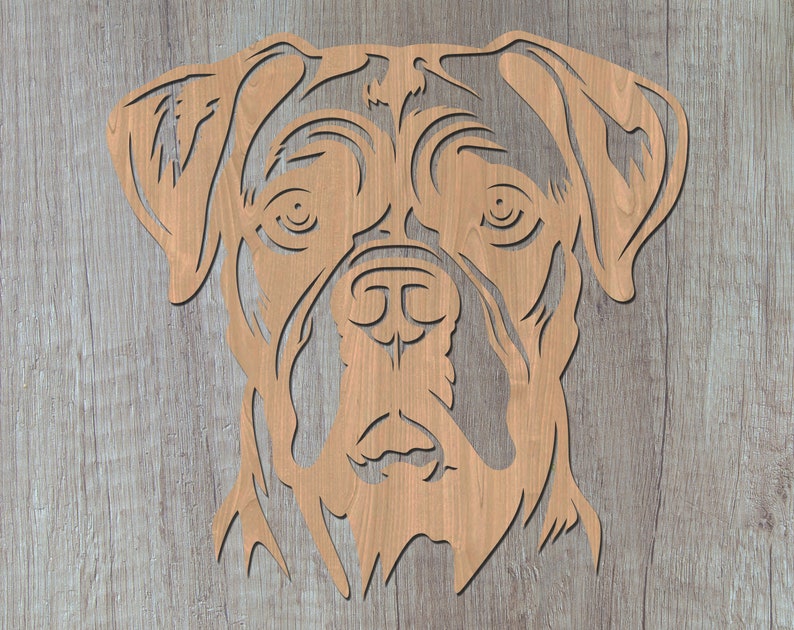 Boxer Dog Laser SVG Cut File, Boxer Wall Art SVG, DXF, Eps, Boxer ...