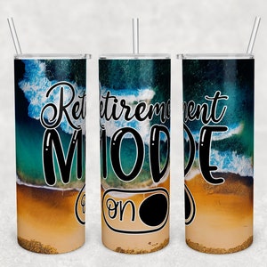 Retirement Tumbler Wraps Bundle, 5 Designs, 20oz Skinny Tumbler PNG ...