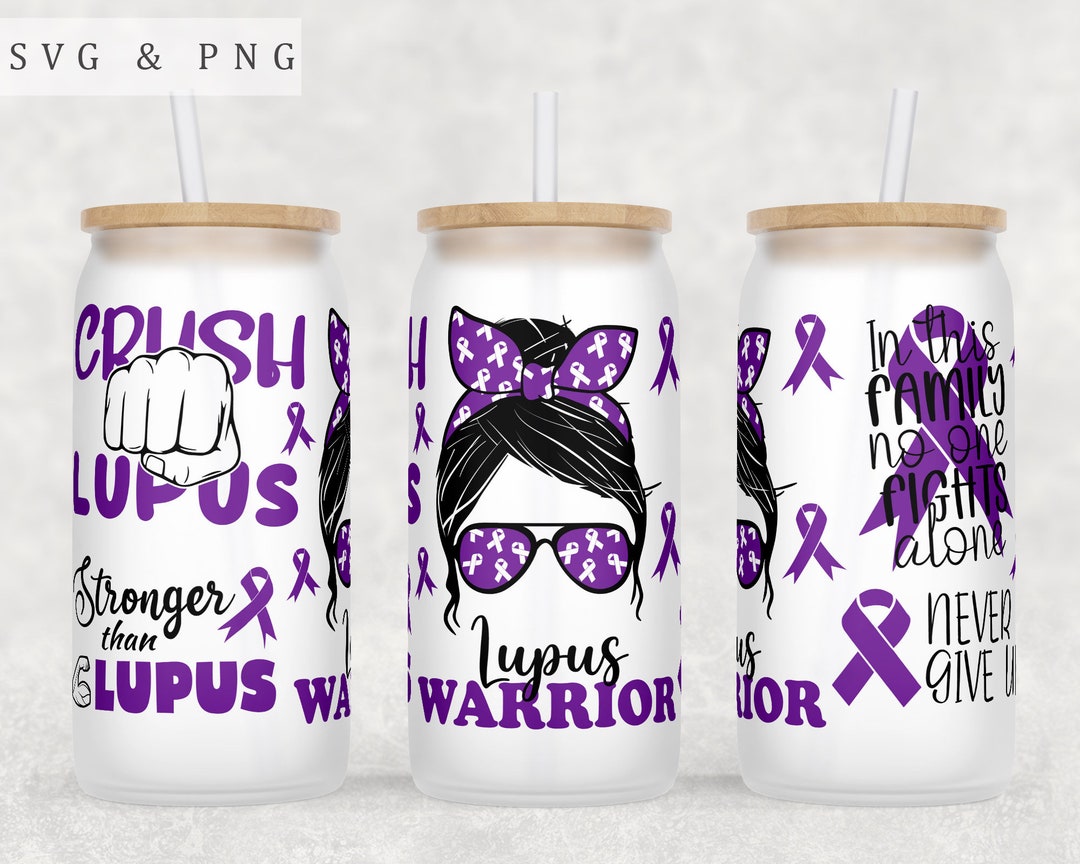 Lupus Awareness Libbey Glass Can Wrap, 16oz Glass Can PNG File, Lupus ...