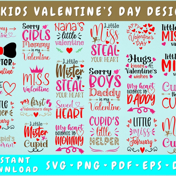 Kids Valentine Svg - Etsy