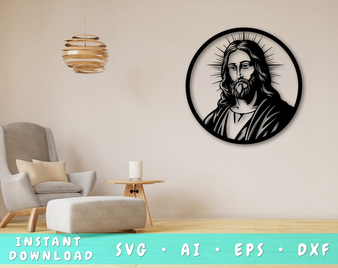 Jesus Christ Laser SVG Cut File Jesus Wall Art SVG DXF Eps - Etsy
