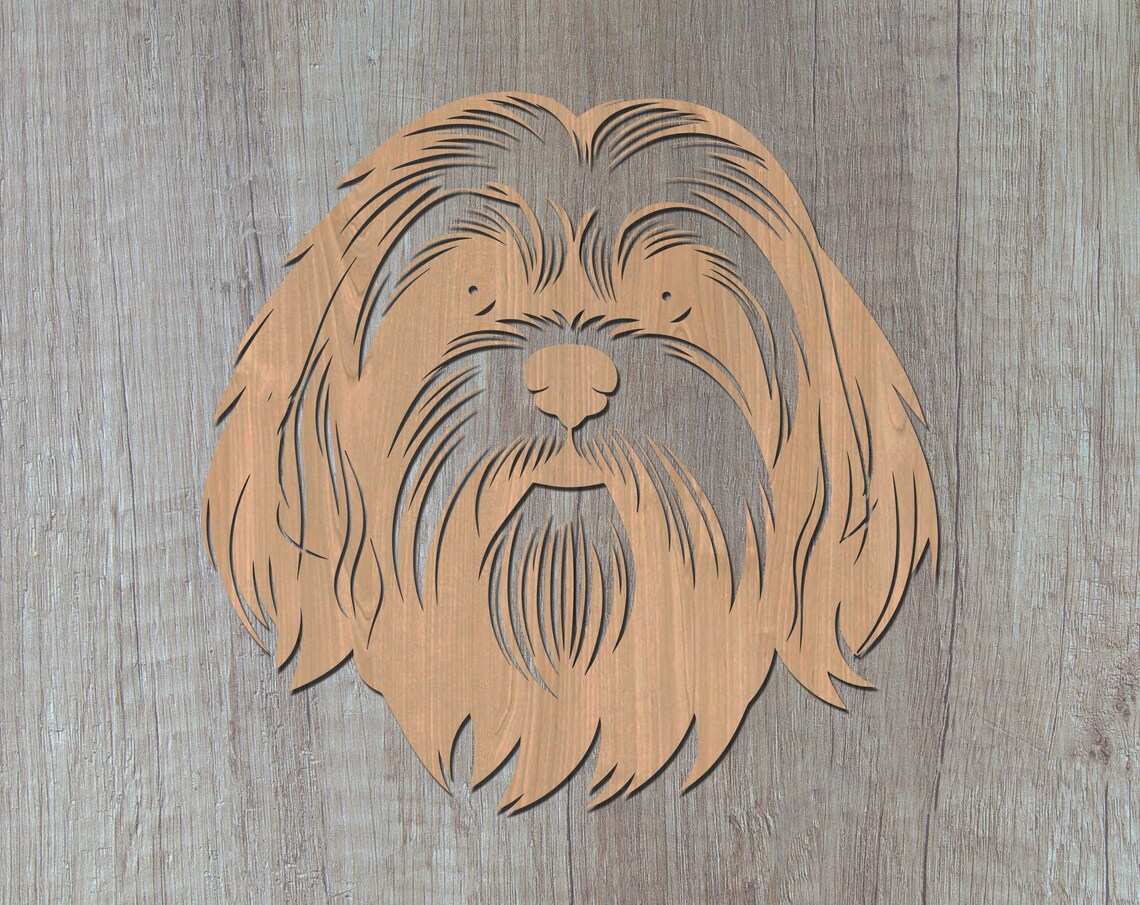 Lhasa Apso Laser SVG Cut File, Lhasa Apso Wall Art SVG, DXF, Eps, Lhasa ...