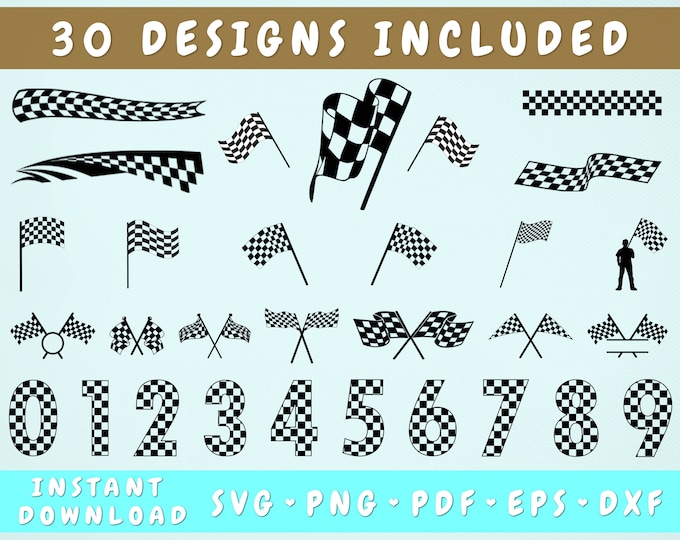 8 Racing Flag Svg, Checkered Flag Svg, Racing Svg Bundle, Speed Svg ...