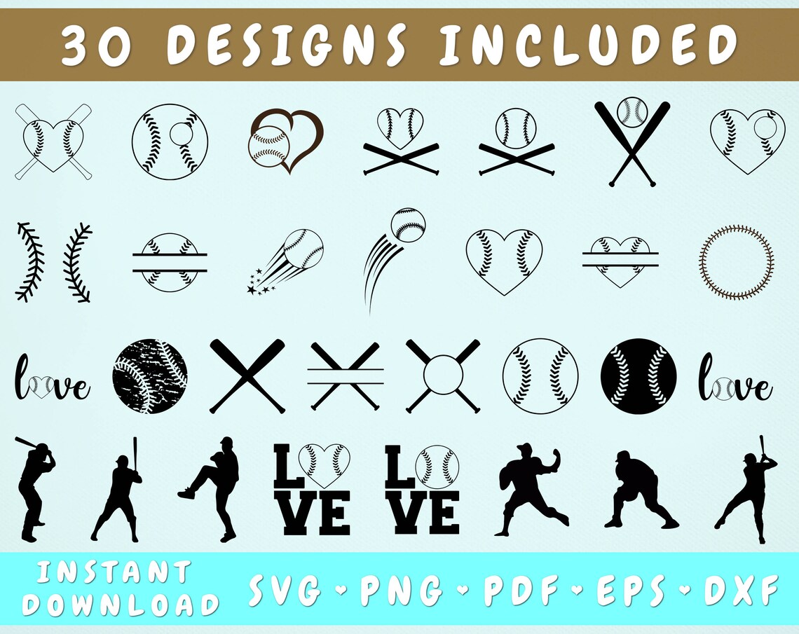 Baseball Svg Bundle 30 Designs Baseball Stitches Svg - Etsy