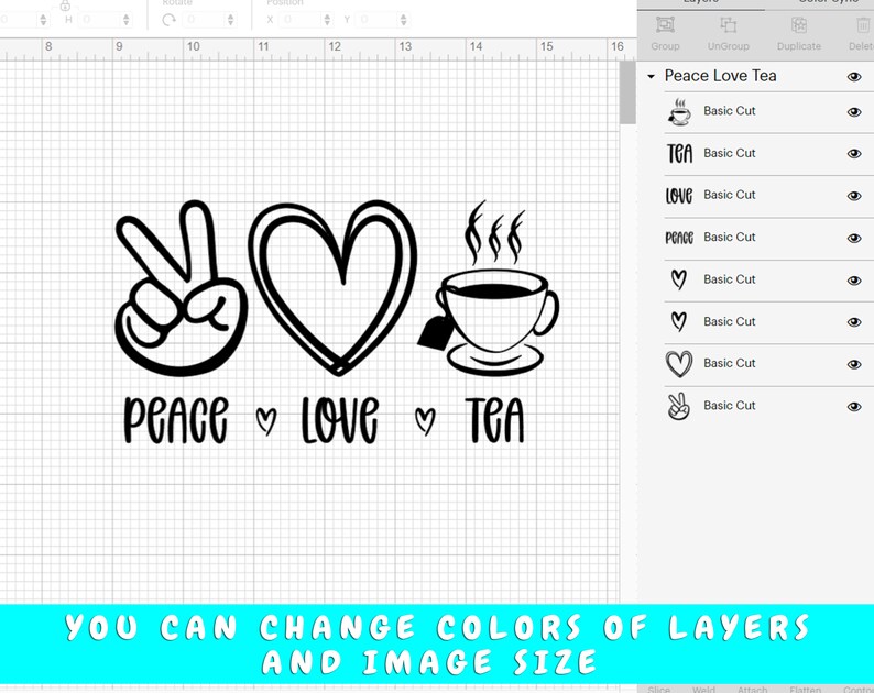 Peace Love Tea SVG, Tea Quote SVG, Tea Saying Svg, Tea Drinking Svg ...