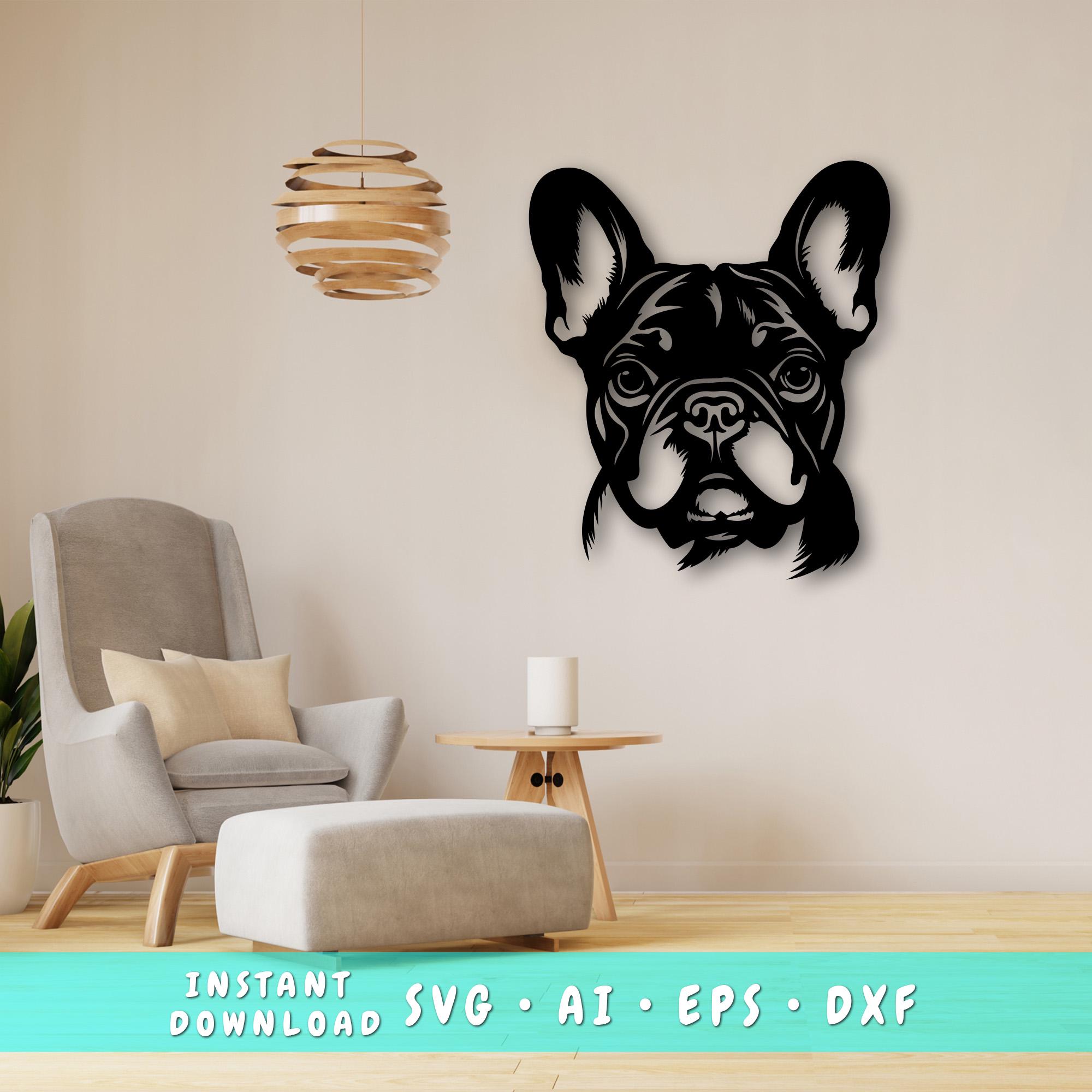 French Bulldog Laser SVG Cut File, French Bulldog Wall Art SVG, DXF ...