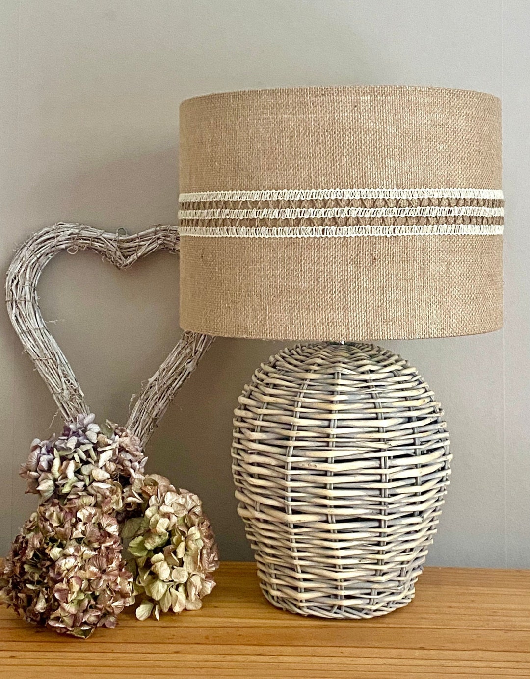 Hessian Lampshade or Ceiling With Jute Trim - Etsy UK