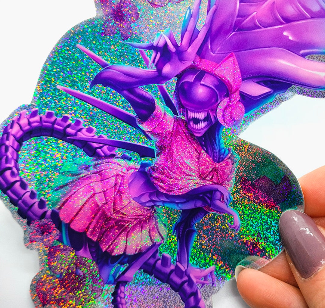 Holographic Gamer Queen Alien Sticker - Etsy