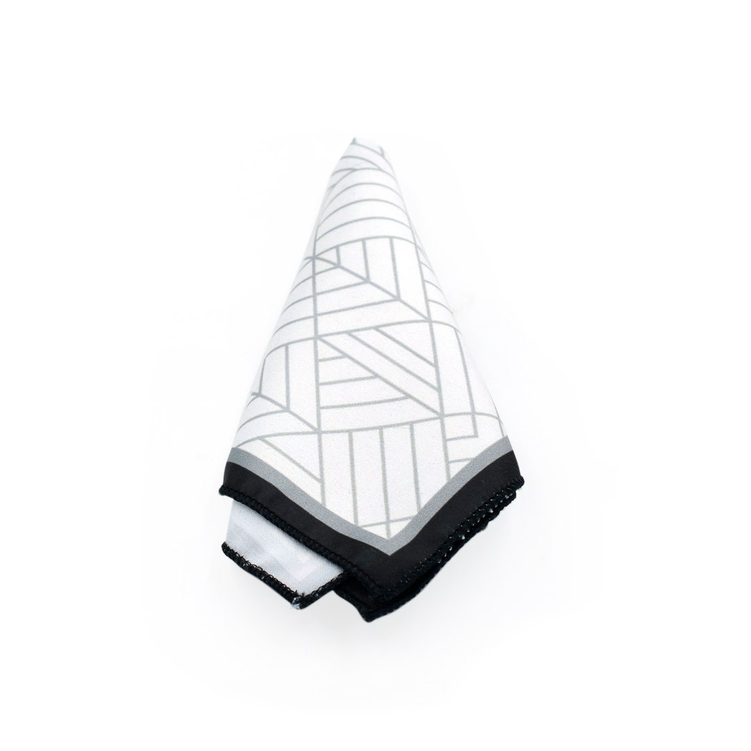 Black & White Pocket Square Next Day Ship Men's Handkerchief Pocket ...