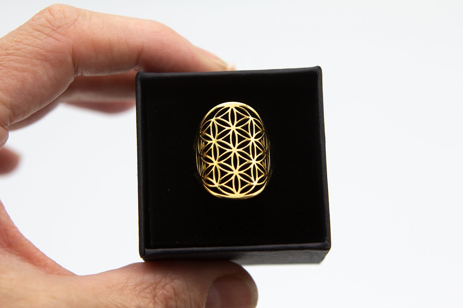 Ring Flower of Life | Sacred Geometry | Stainless Steel | ring Size ...