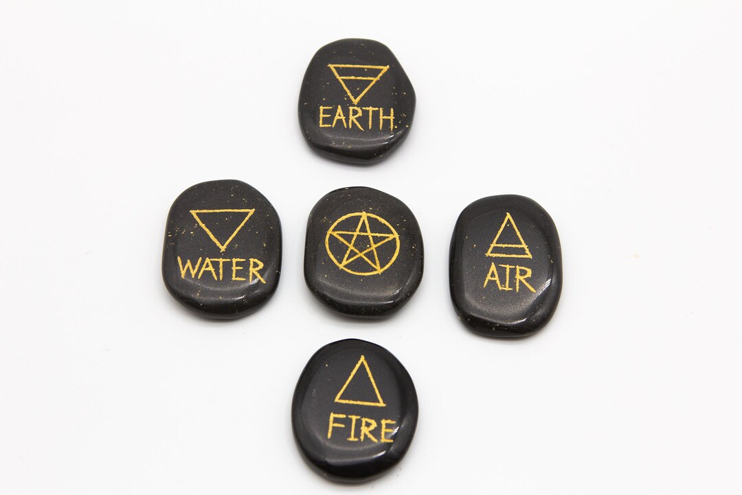 Elemental Stones Earth, Air, Fire, Water, Spirit, Black Tourmaline ...