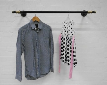 Wall Mounted Clothes Rail Vintage Style Made From | Etsy UK