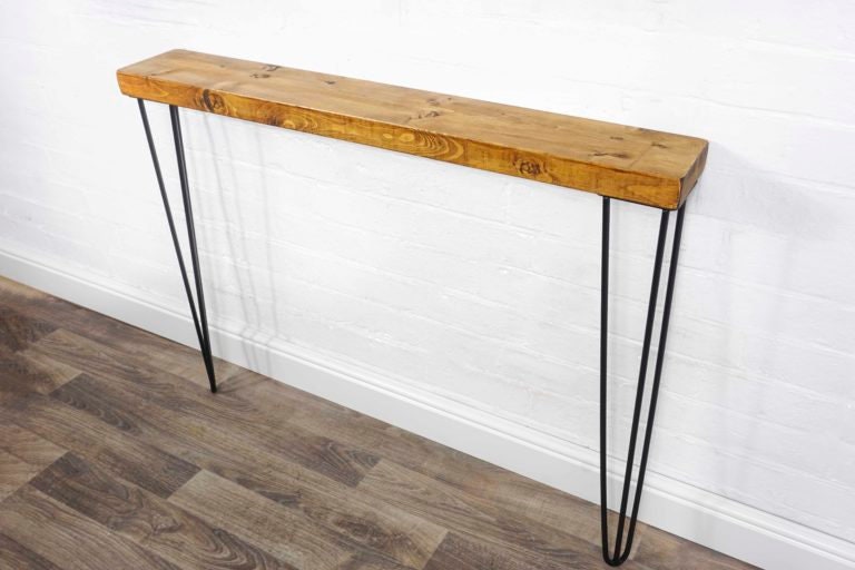 RUSTIC Console Table SLIMLINE With Hair Pin Legs Reclaimed - Etsy