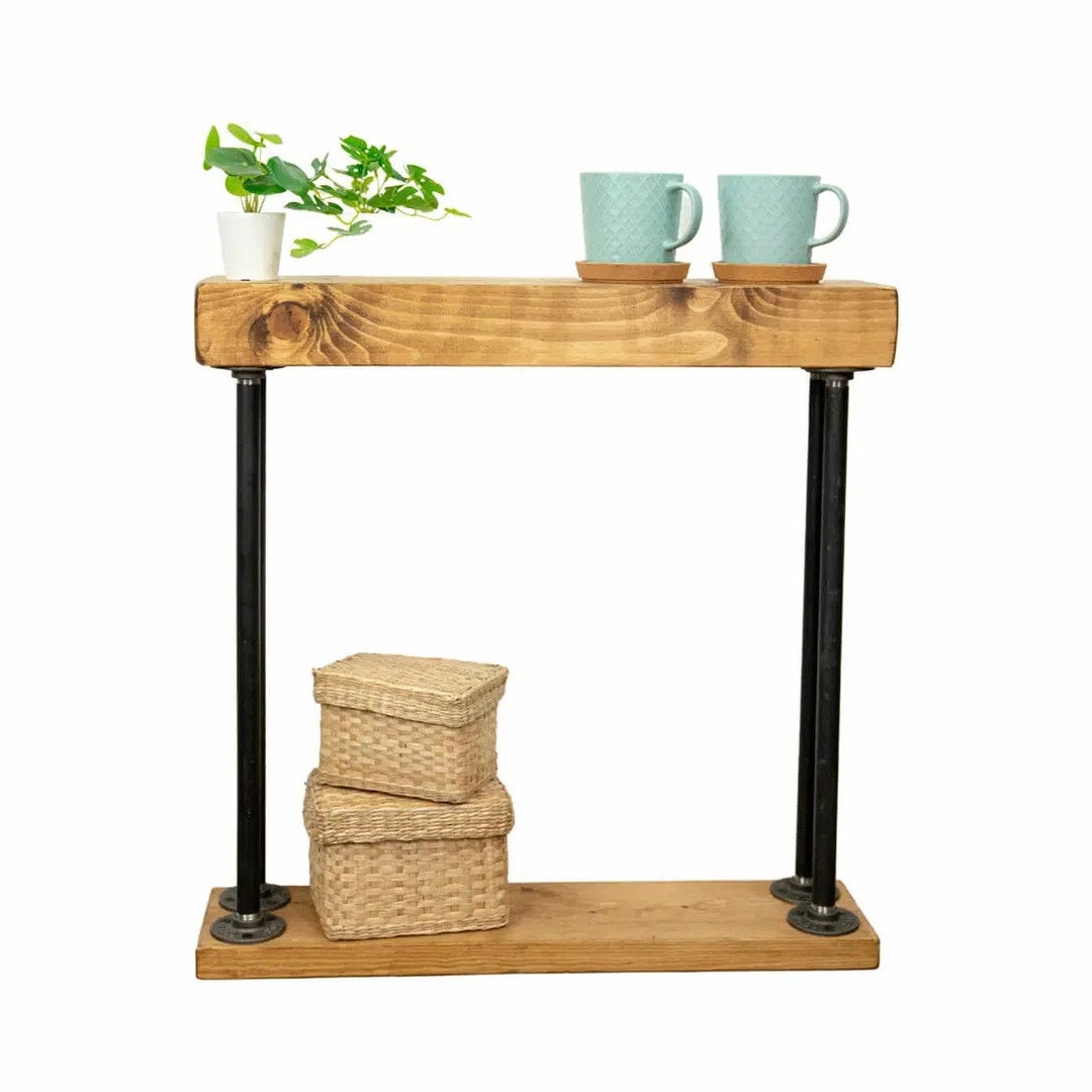 Reclaimed Side Table With Wooden Base - Customisable - Etsy