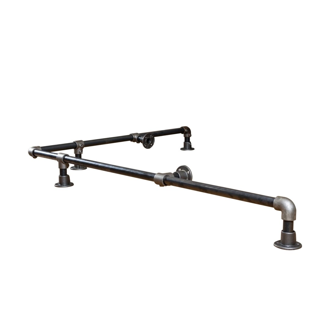 Bar/kitchen Corner Foot Rail | Industrial Raw Steel Key Clamp Pipe ...