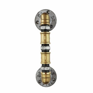 Funky Door/drawer Handle With Two Sockets Three Hex | Industrial Silver ...