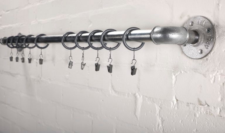 Galvanised Elbow Curtain Rail Industrial Pipe Style Made - Etsy