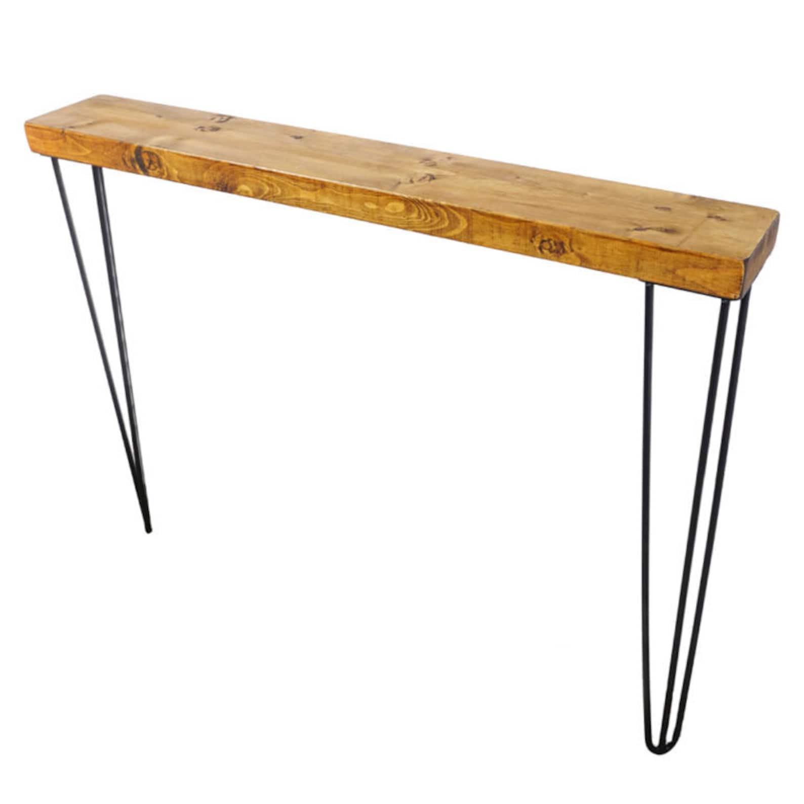RUSTIC Console Table SLIMLINE With Hair Pin Legs Reclaimed - Etsy