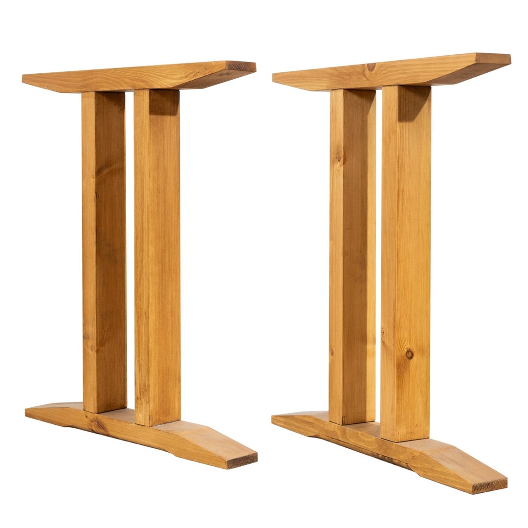 Solid Wood Double Tee Table Legs | Reclaimed Timber Style (pair) - Etsy