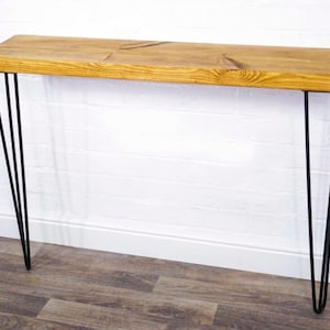 RUSTIC Console Table With Hair Pin Legs | Reclaimed Timber Style ...