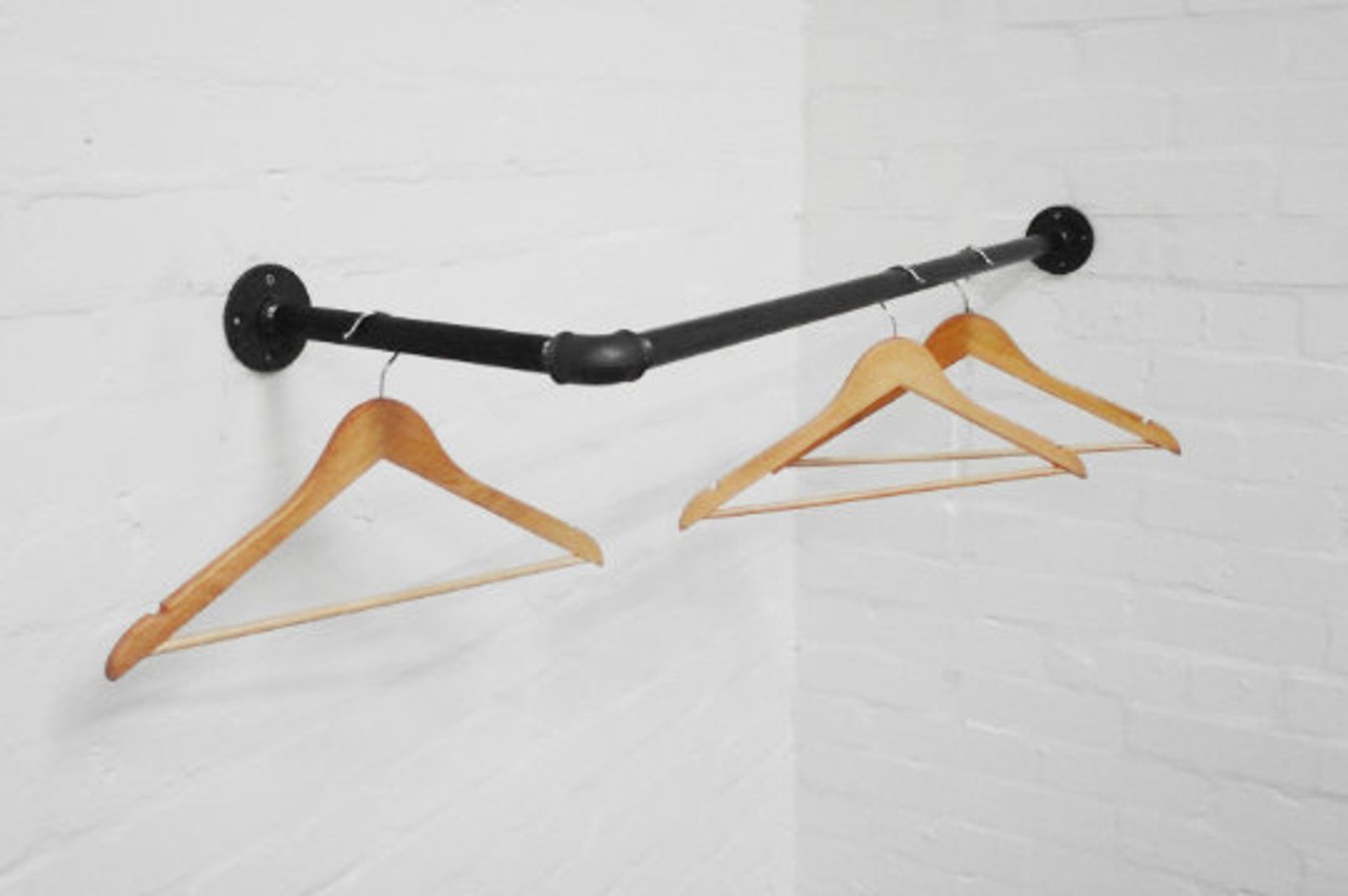 Industrial CORNER Clothes Rail / Clothes Hanger Wall - Etsy