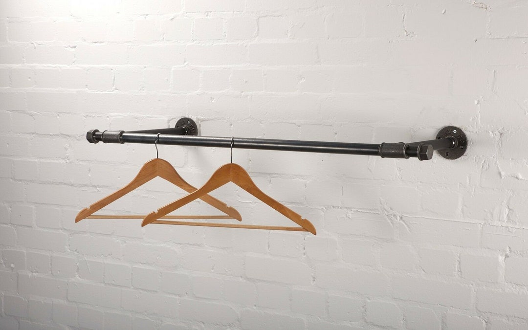 Wall Mounted Clothes Rail - Vintage Style - Made From Industrial T-nut ...