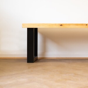 Rustic Bench With Chunky Square Legs | Industrial Reclaimed Timber ...