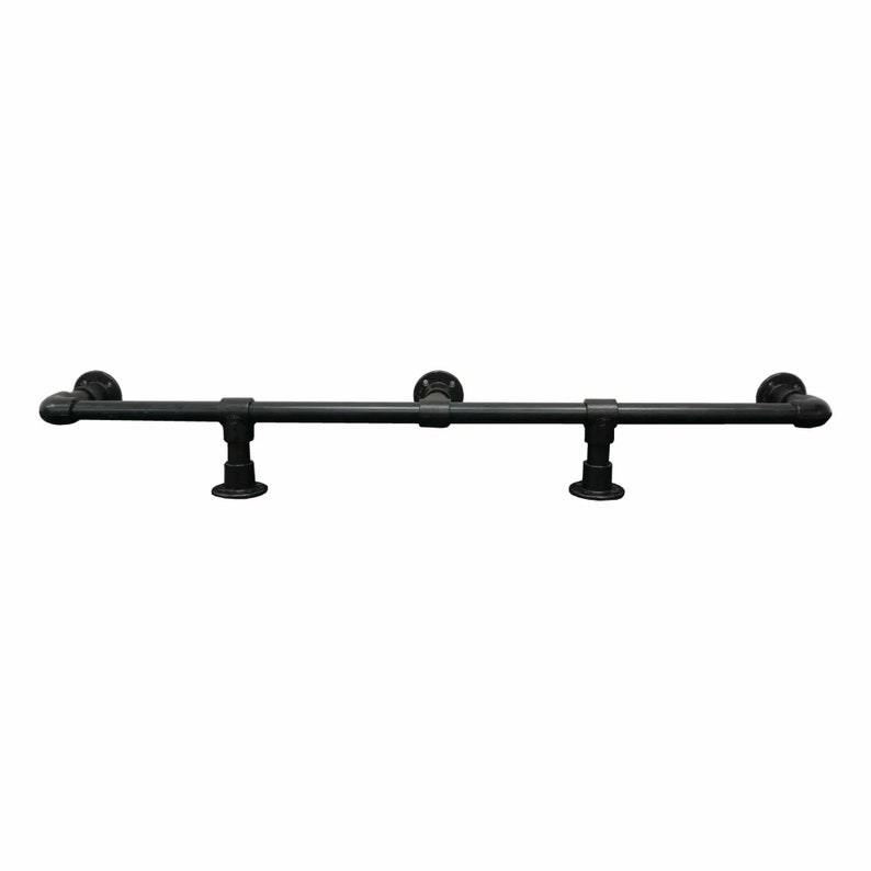 Bar/kitchen Foot Rail Made From Powder Coated Black Iron Pipe and Key ...