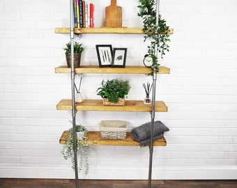 Industrial Tiered Floating Floor Mounted Shelving Unit With | Etsy