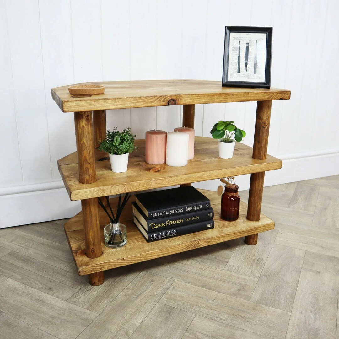 Solid Wood TV Corner Unit Handmade and Customisable - Etsy