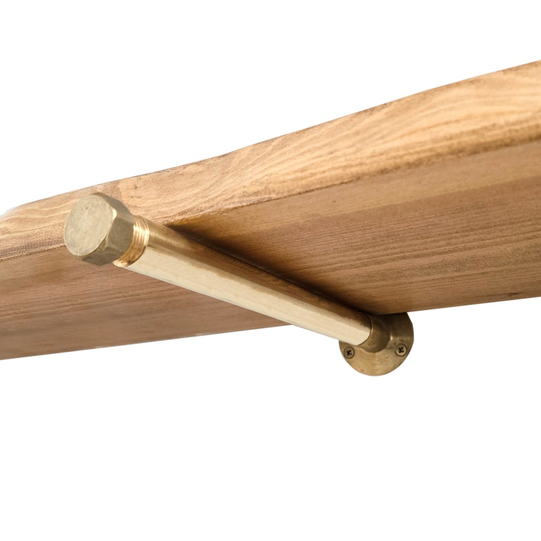 Solid Brass Floating Pipe Shelf Brackets – Pair - Etsy