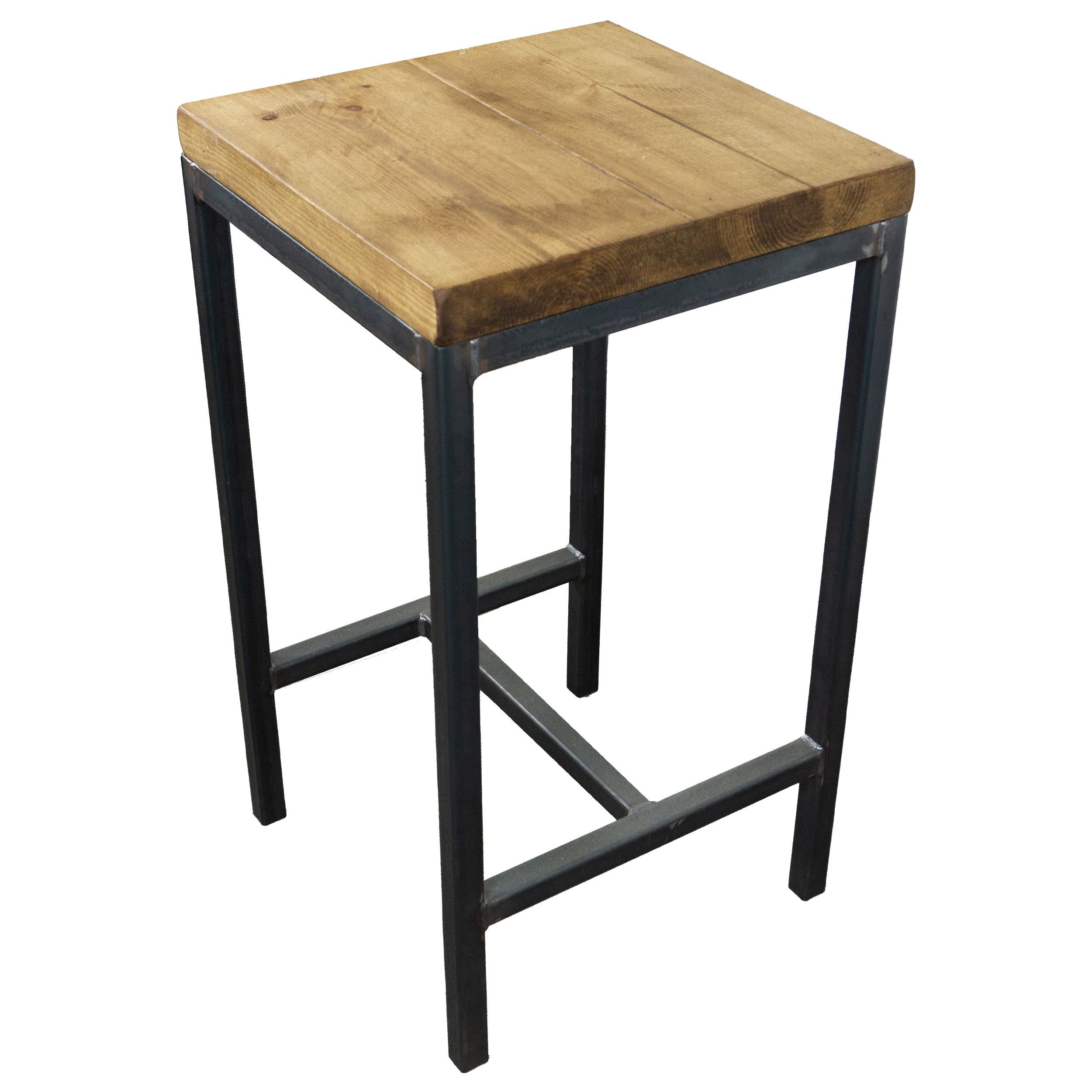 Industrial Steel Square Side Table | Reclaimed Timber & Industrial ...