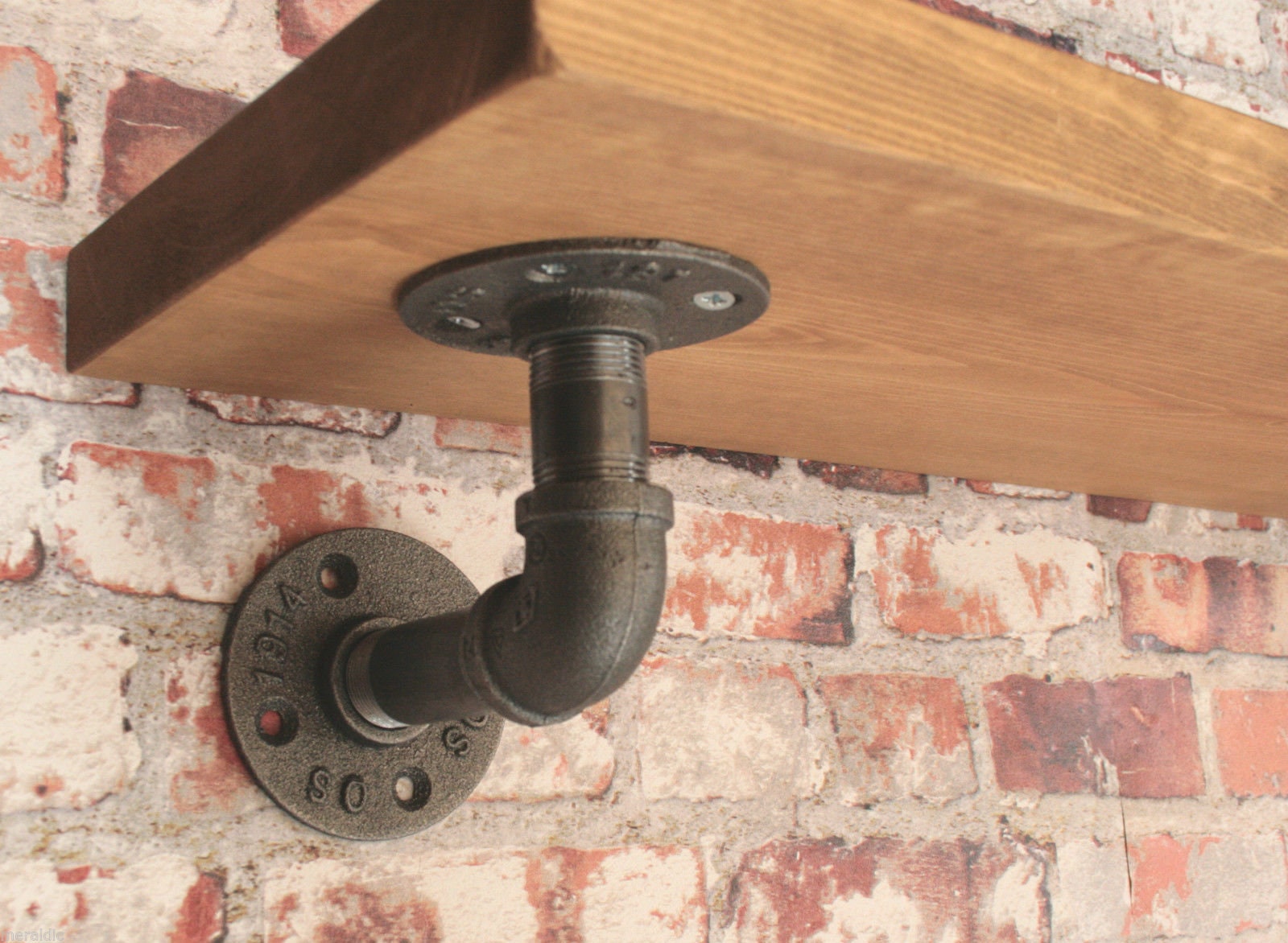 Industrial Steel Pipe Shelf Bracket Holder Elbow Style pair - Etsy