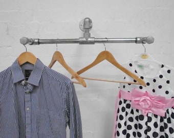 Wall Mounted Clothes Rail Vintage Style Made From - Etsy UK