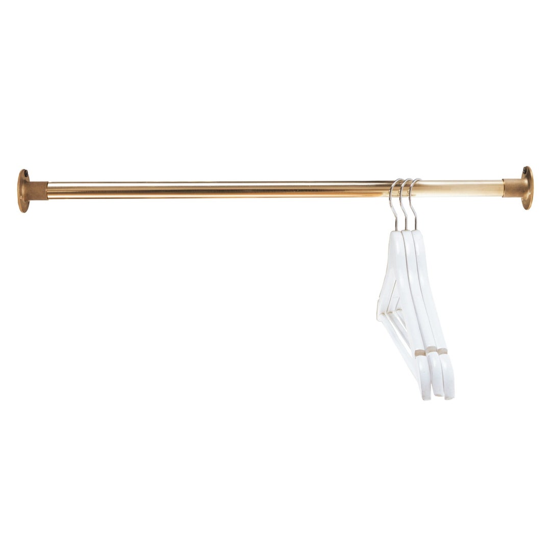 Wall to Wall Clothes Rail | Solid Brass Pipe Style - Etsy