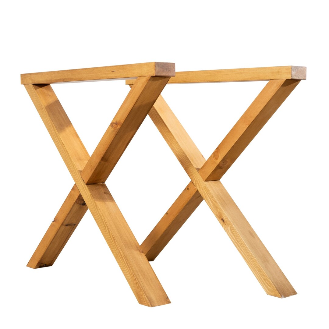 Solid Wood X Table Legs | Reclaimed Timber Style (pair) - Etsy