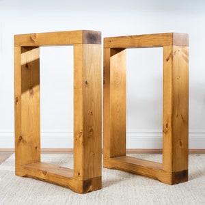 Solid Wood Square Table Legs | Reclaimed Timber Style (pair) - Etsy