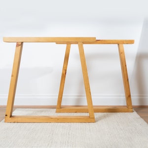 Solid Wood Trapezium Table Legs | Reclaimed Timber Style (pair) - Etsy