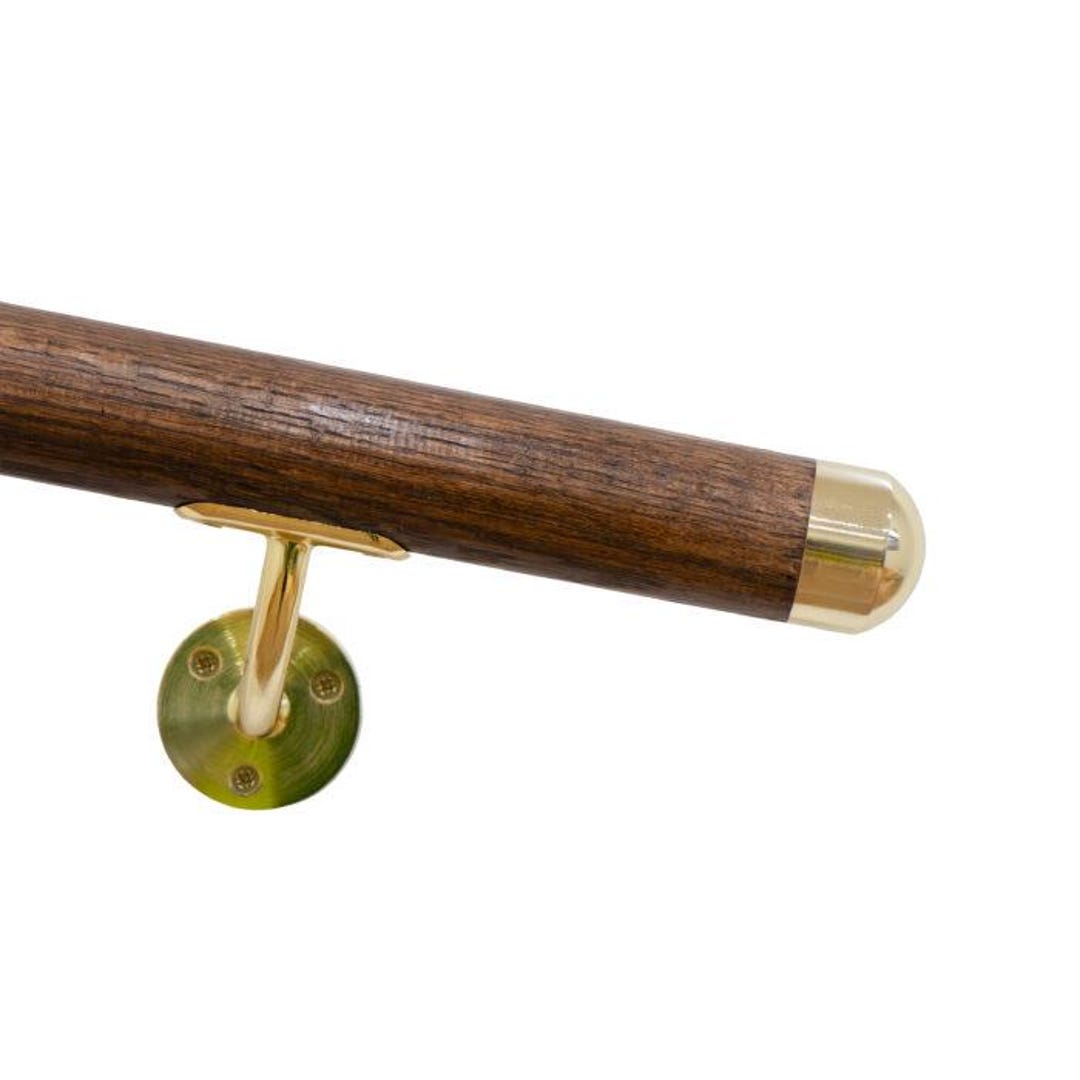Handrail Brass & Walnut Dome End Caps Stair Rail Bannister Stairs ...