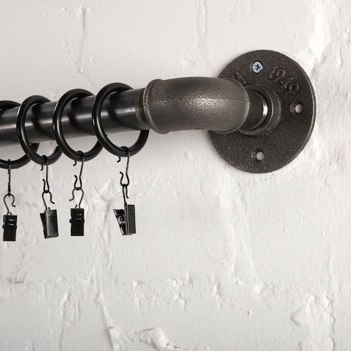 Industrial Pipe Curtain Pole Curtain Rail Industrial Curtain | Etsy UK