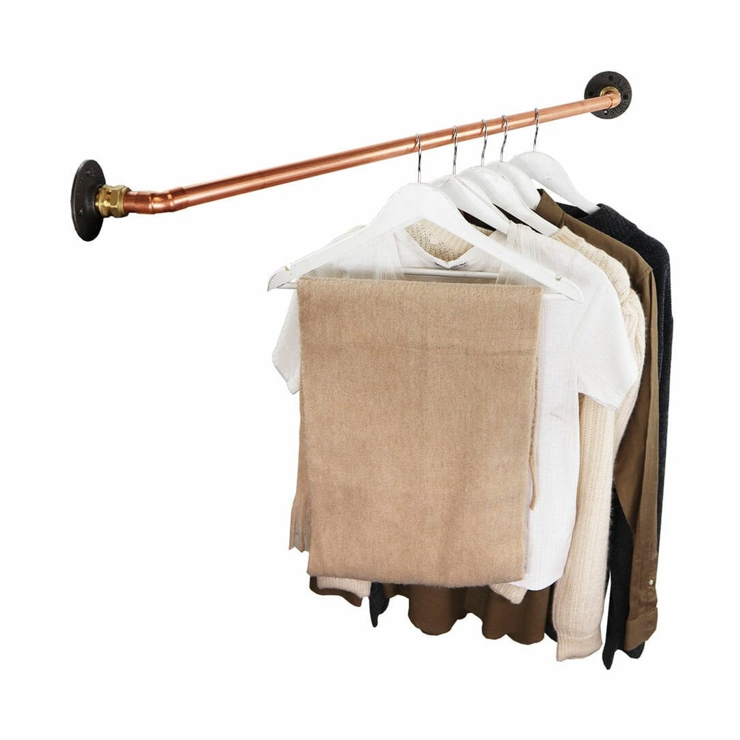 Straight Corner Clothes Rail | Industrial Copper Pipe Style - Etsy