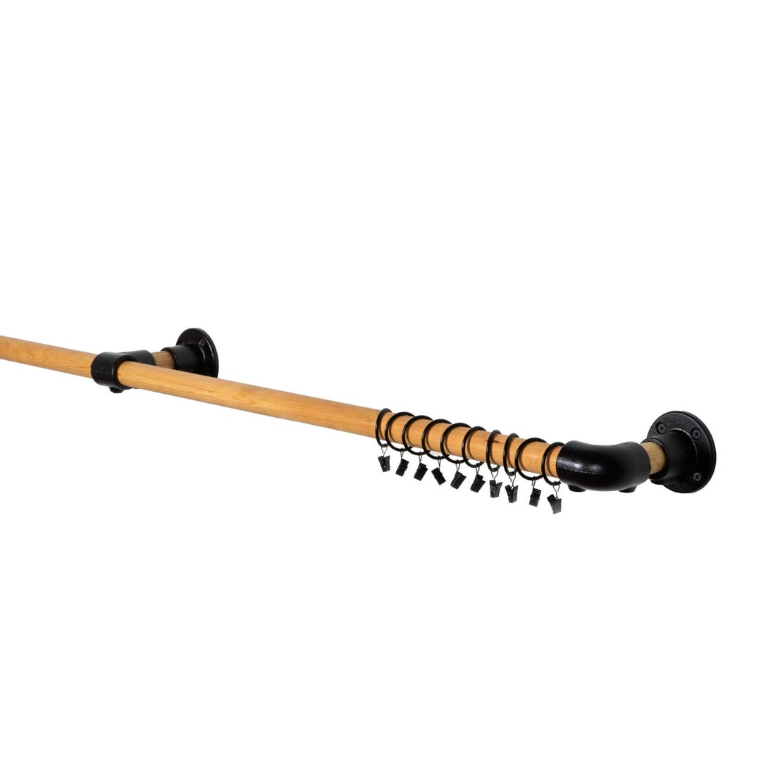 Wooden Curtain Rail | Black Key Clamp Style - Etsy